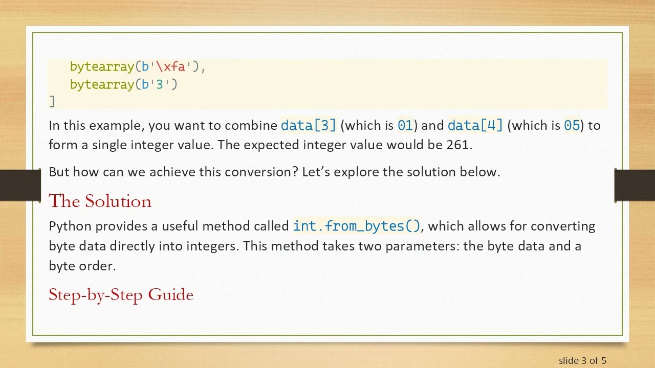 Converting Byte Arrays to an Integer in Python