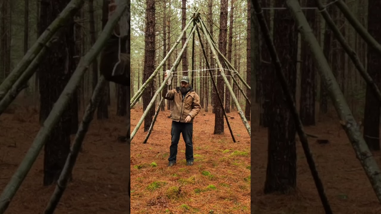 Warm & Cozy Teepee Shelter Build