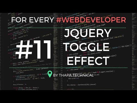 Learn jQuery Tutorial in Hindi 11 jQuery Toggle Effect | Show and Hide in One Click using Toggle ...