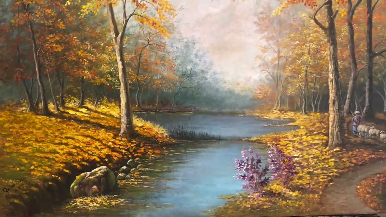 Autumn Landscape Oil Painting | Afghan Artist Qasim Karimi