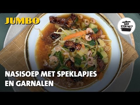 Wat eten we? Nasisoep met speklapjes en garnalen