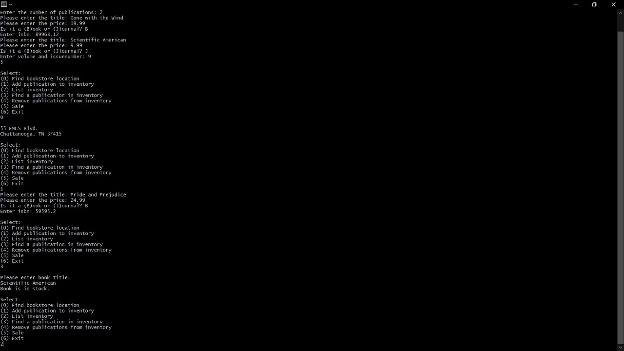 Bookstore Management Information System