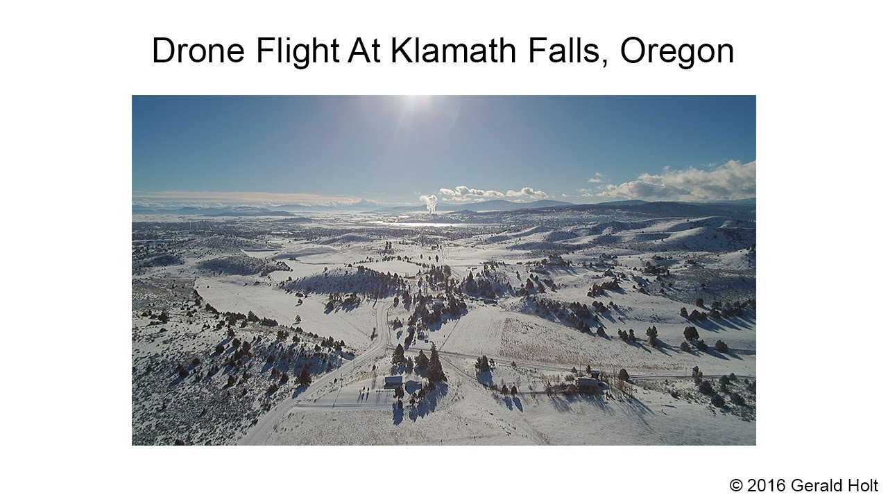 Drone Video of Snowy Klamath Falls, Oregon