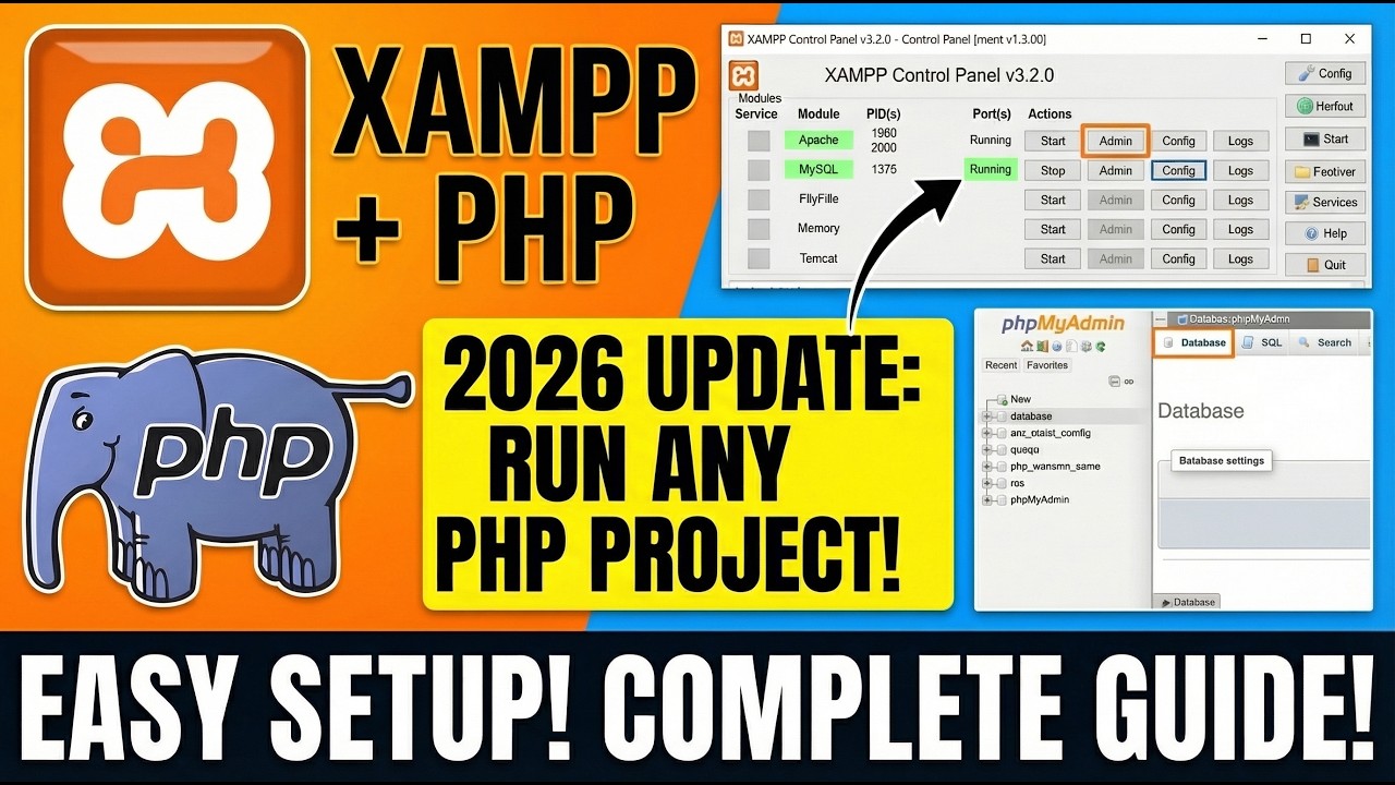 How to Run downloaded PHP Projects from Github [ 2026 Update ] XAMPP + phpMyAdmin | PHP in Localhost