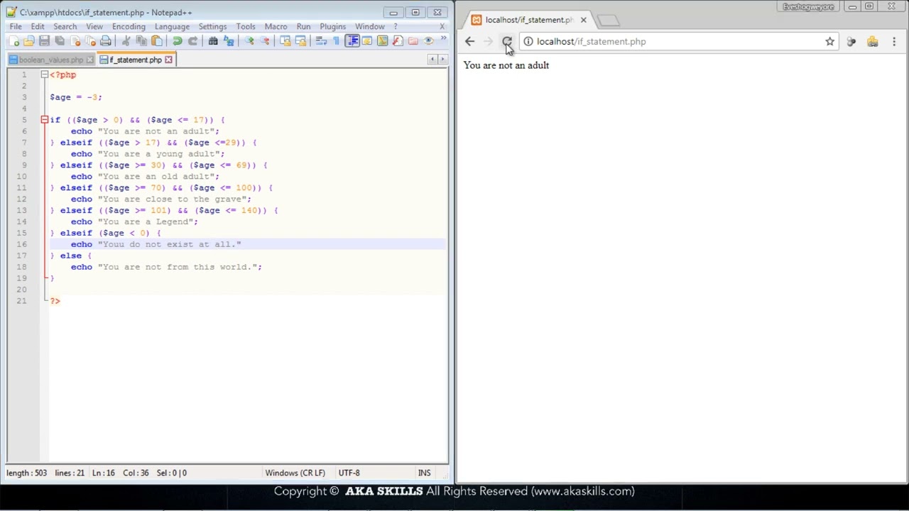 25  PHP Tutorial   IF    ELSEIF    ELSE Statement in PHP Part 2