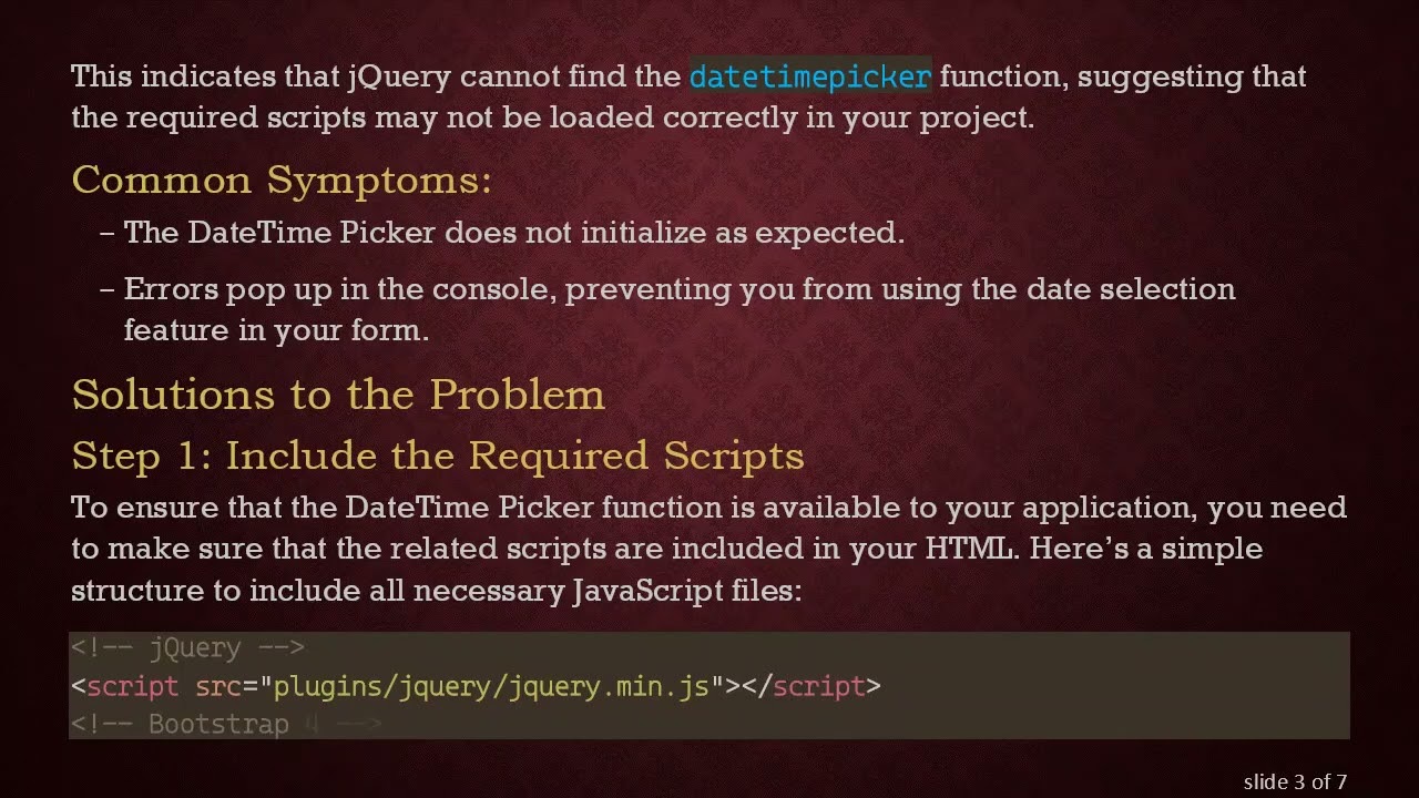 Resolving the Uncaught TypeError with Bootstrap DateTime Picker