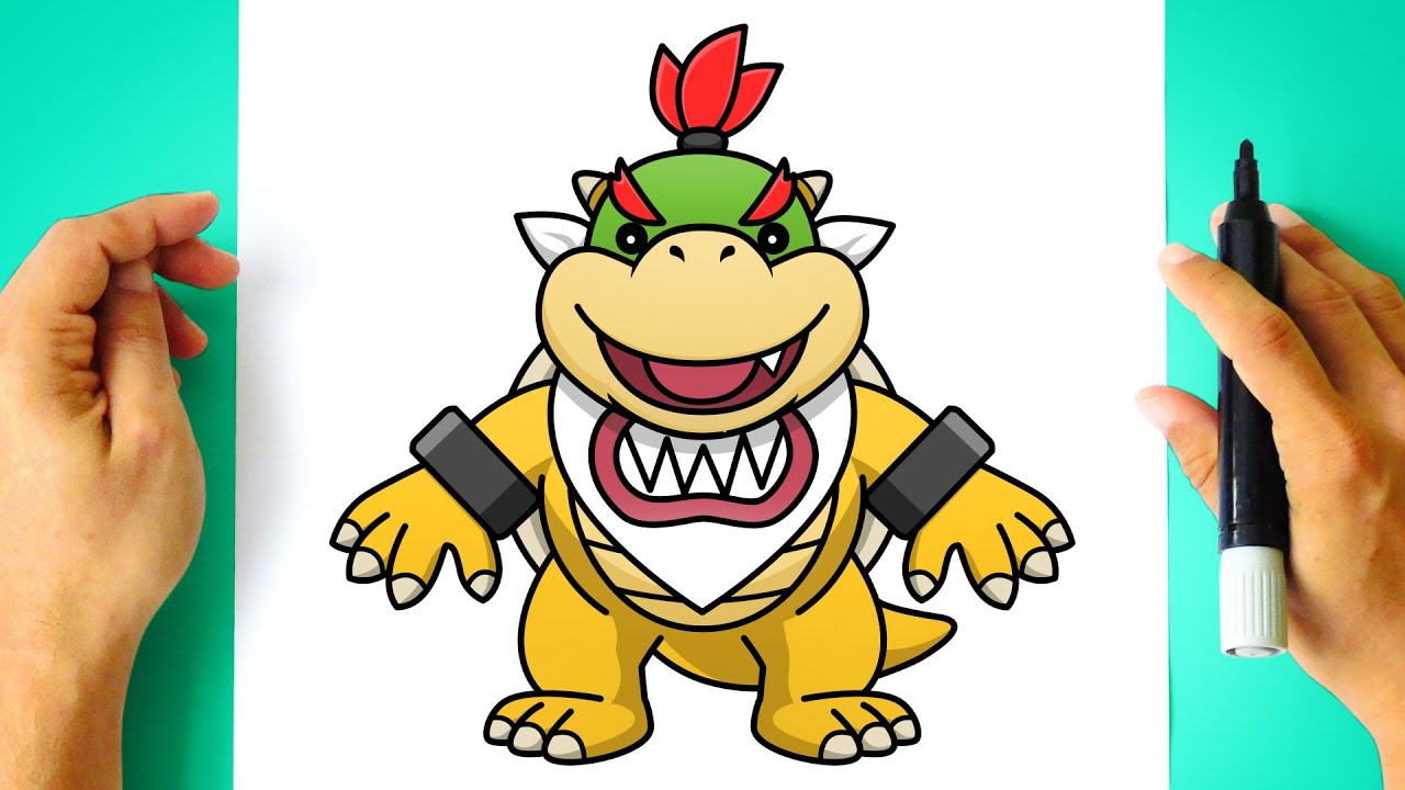 Como DESENHAR o BOWSER JR - Cómo DIBUJAR a BOWSER JR - Super Mario Bros