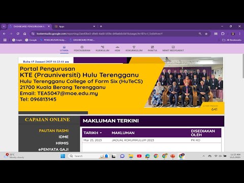 Dashboard dan Portal Kolej Tingkatan Enam (Prauniversiti) Hulu Terengganu/Hutecs | Kolej ...