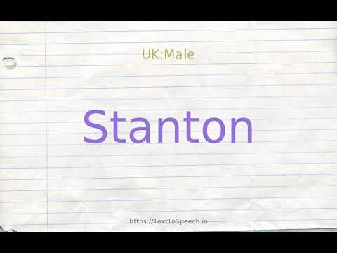 How to pronounce stanton