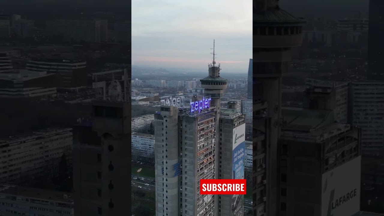 Geneks kula Novi Beograd iz vazduha