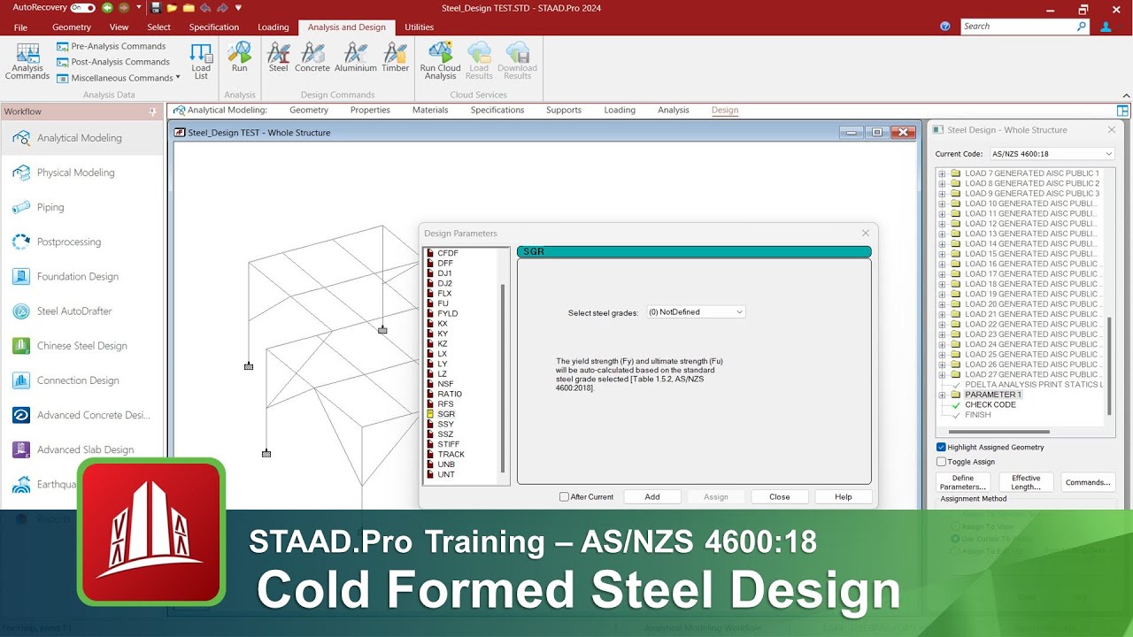 Designing Cold Formed Steel Structures in STAAD.Pro (AS4600)