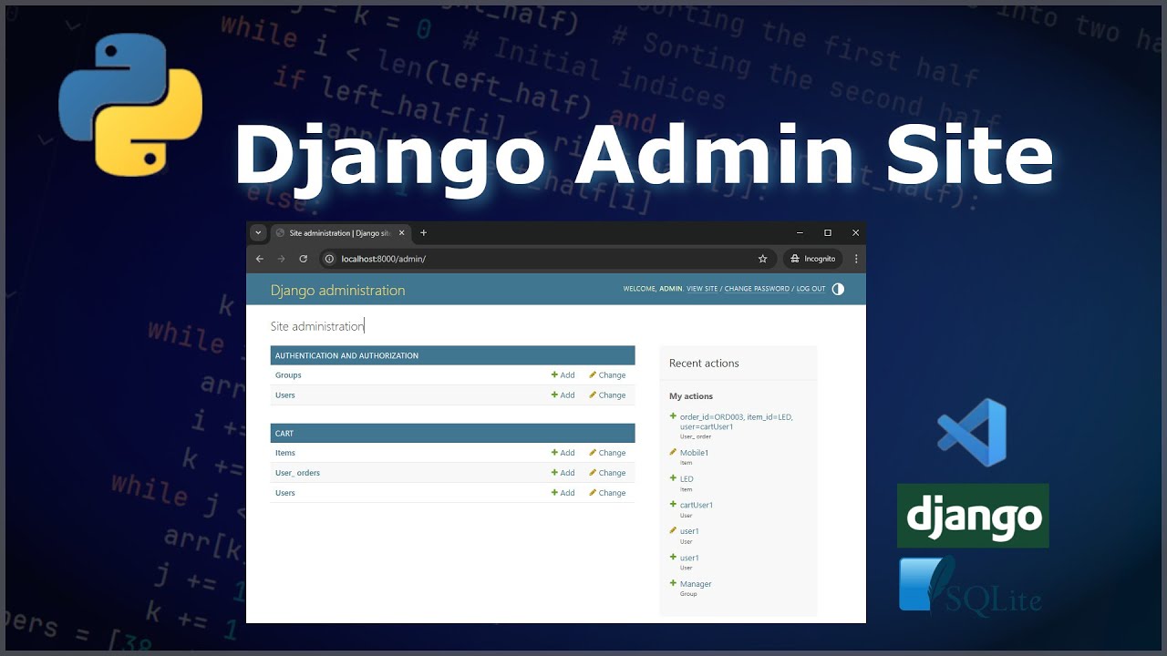 Django Admin Panel | Manage Models | Admin Site