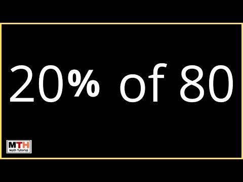 Find 20 percent of 80 (20% of 80)
