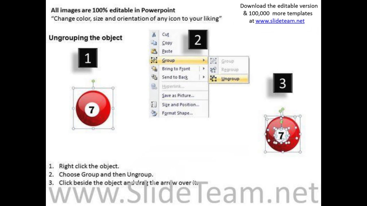 editable pool billiard balls clipart graphics slides