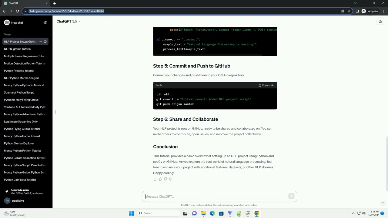 natural language processing projects in python github