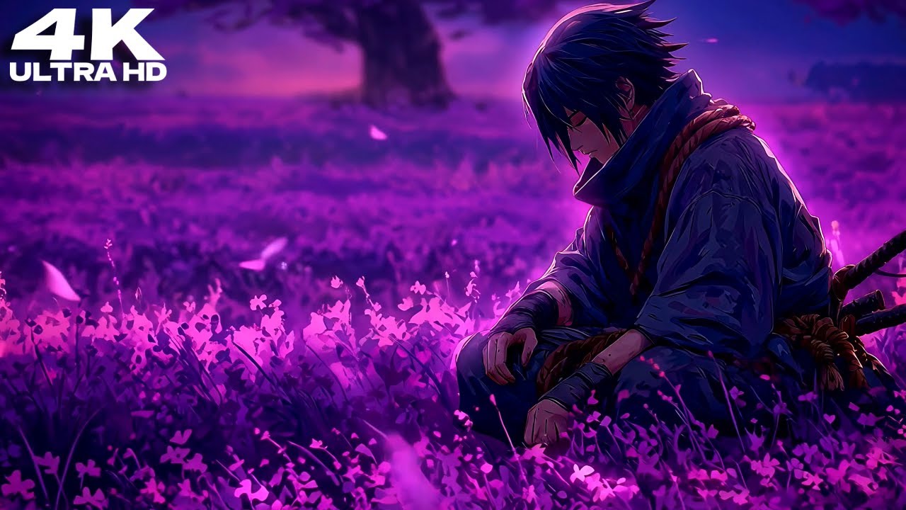 Sasuke Uchiha Live Wallpaper | Purple Aesthetic Anime 4K Background
