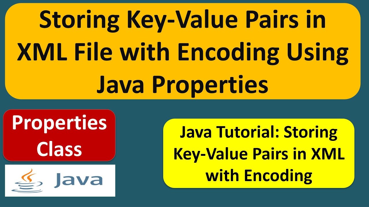 Storing Key-Value Pairs in XML File with Encoding Using Java Properties | Java Tutorial