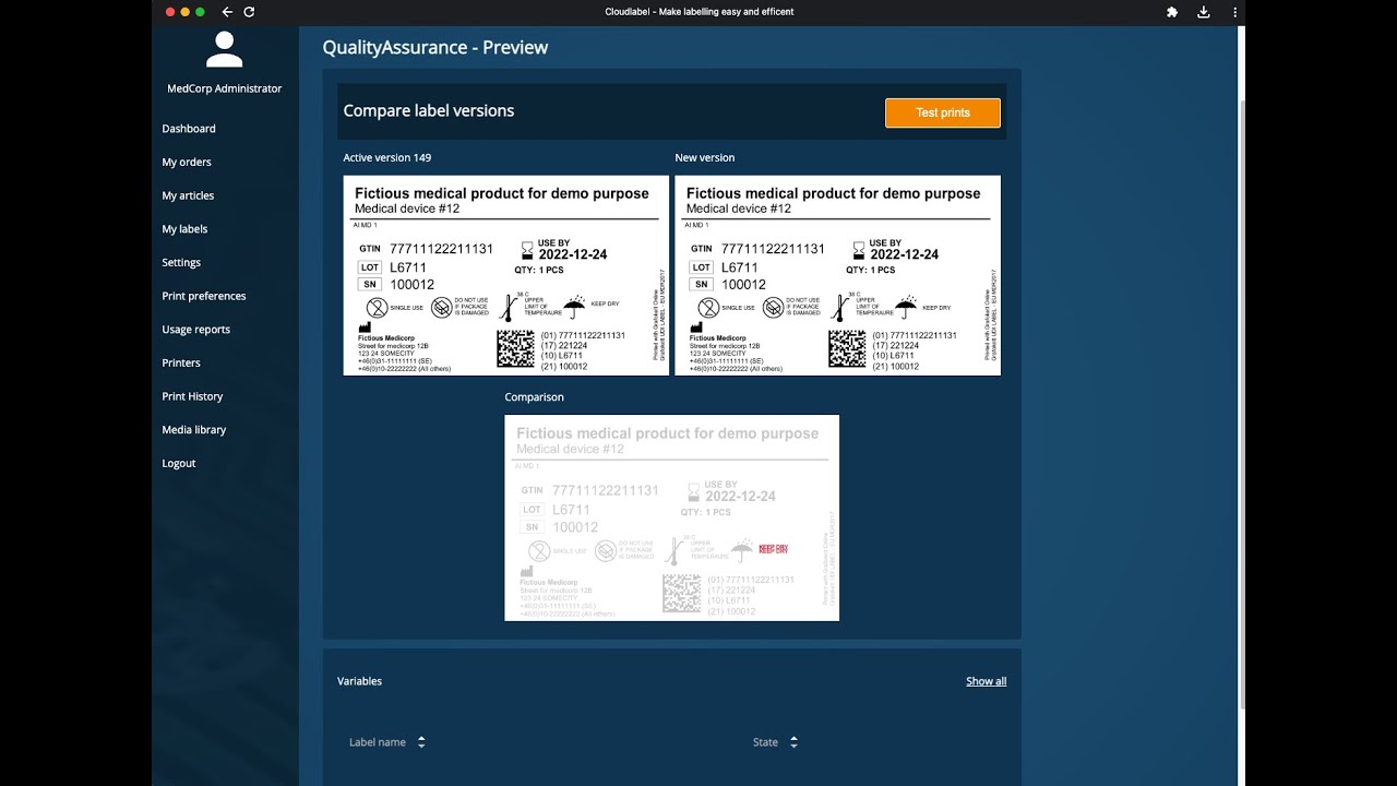 Cloudlabel   Review and publish label version