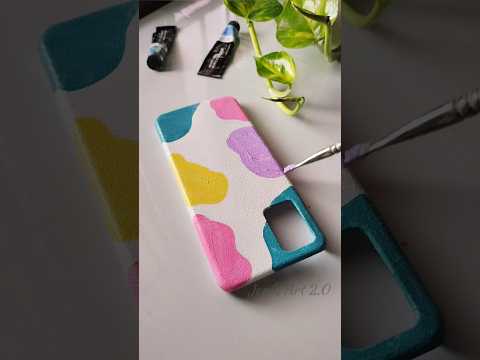 Reuse old mobile cover | phone cover painting ???? #diy #shortsvideo #textureart #boho #reuseidea #art