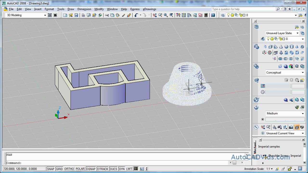 Using the Polysolid and Revolve Command in AutoCAD Part I