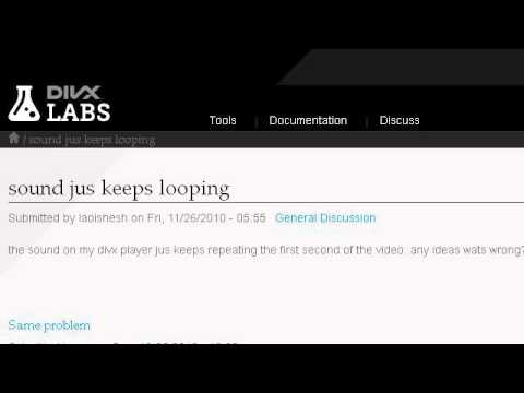 Problems With A Divx Player Audio Looping
