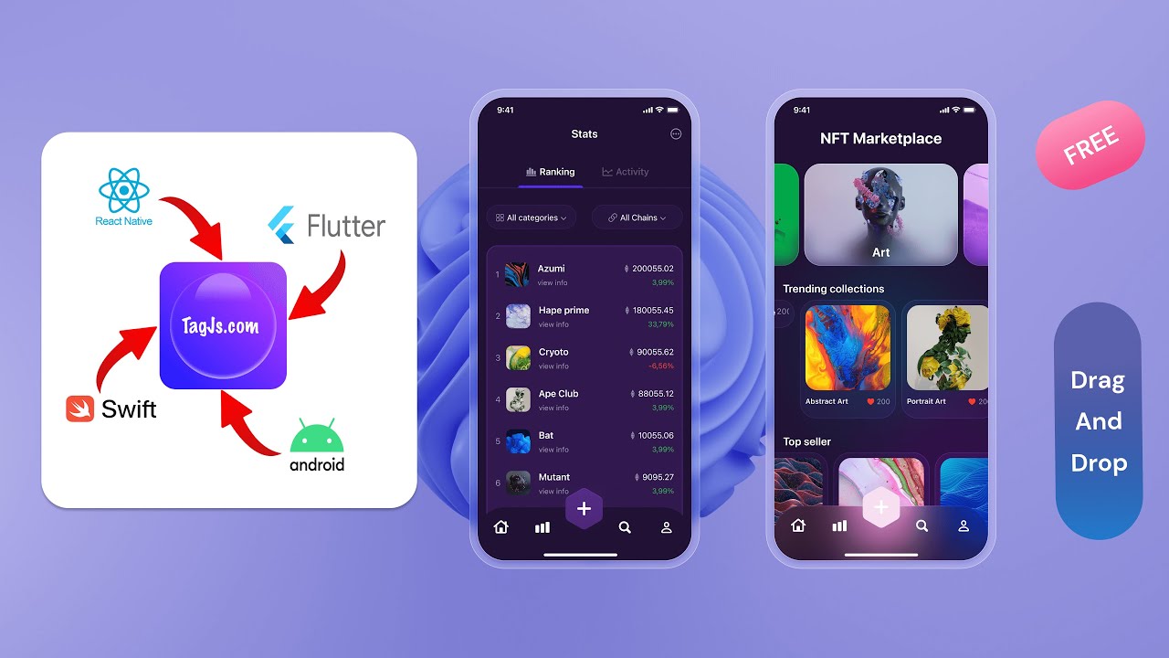 Demo plugin TagJs - Figma to Code (react-native, flutter, swiftUI, android xml)