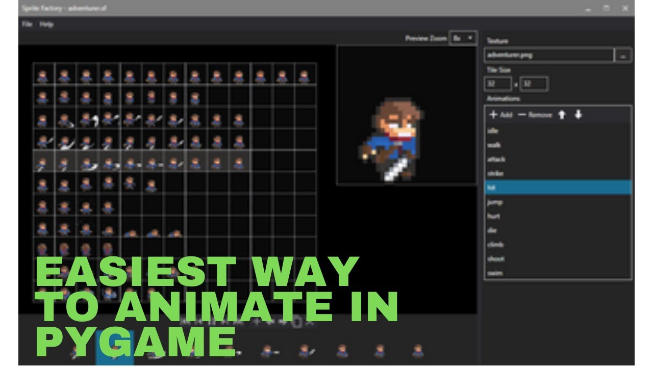 Easiest way to animate in pygame and python