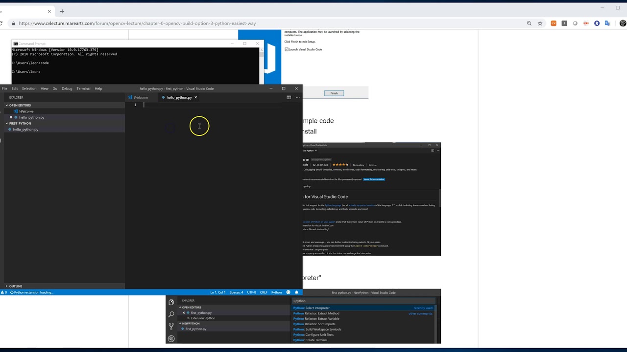 OpenCV + Python build (2/2) - vs code setting