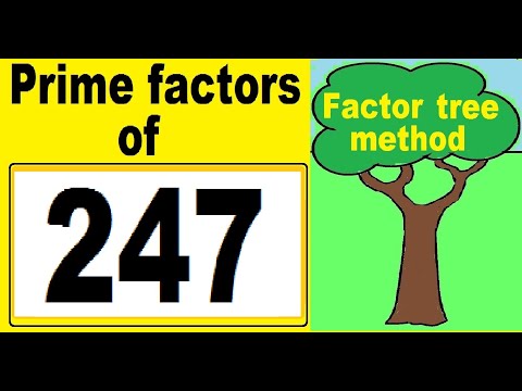Prime factors of 247. Prime factors decomposition of 247. Factor tree method.