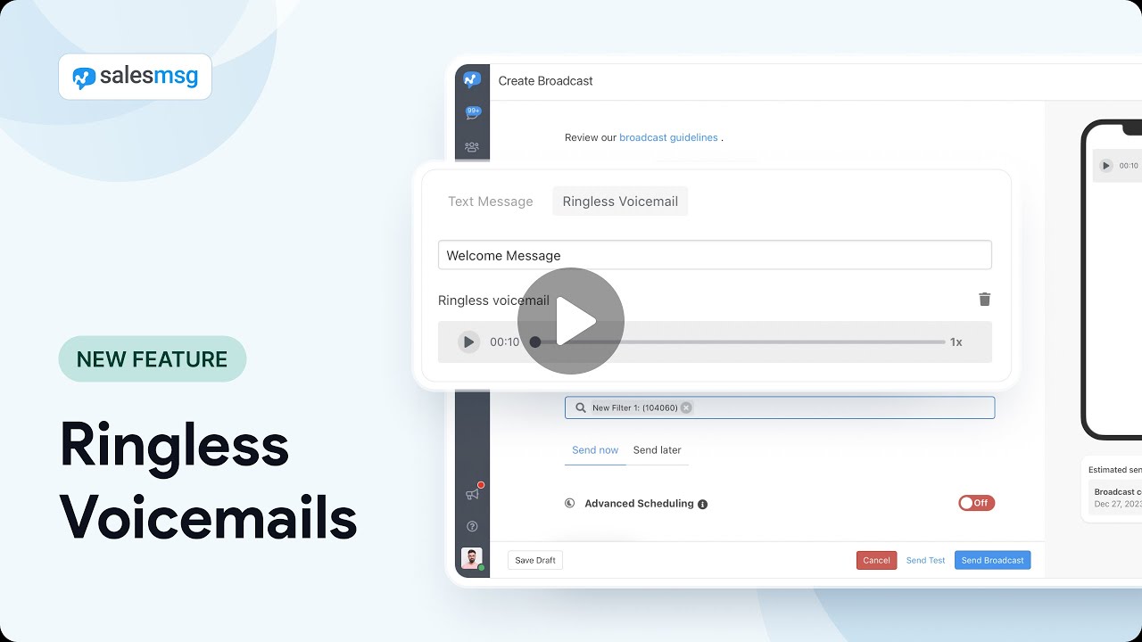 Salesmsg Ringless Voicemail Walkthrough