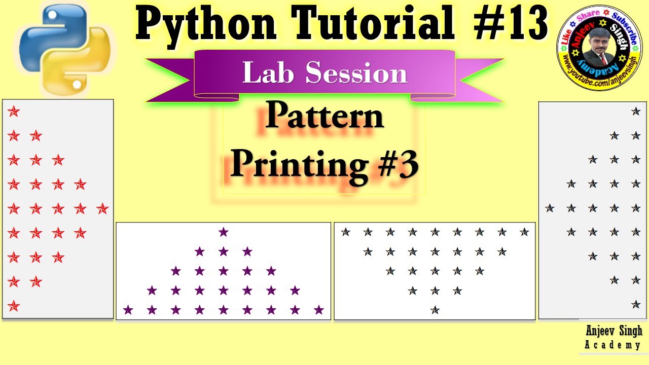 Python Tutorial #13 Pattern Printing 3 | Loop Concept