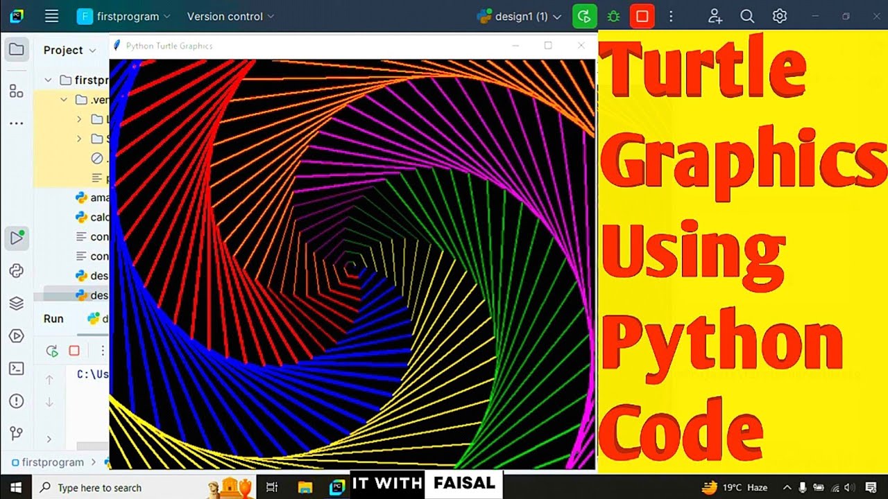 Turtle Graphics Design Using Python Code | Easy Drawing Art For Beginners