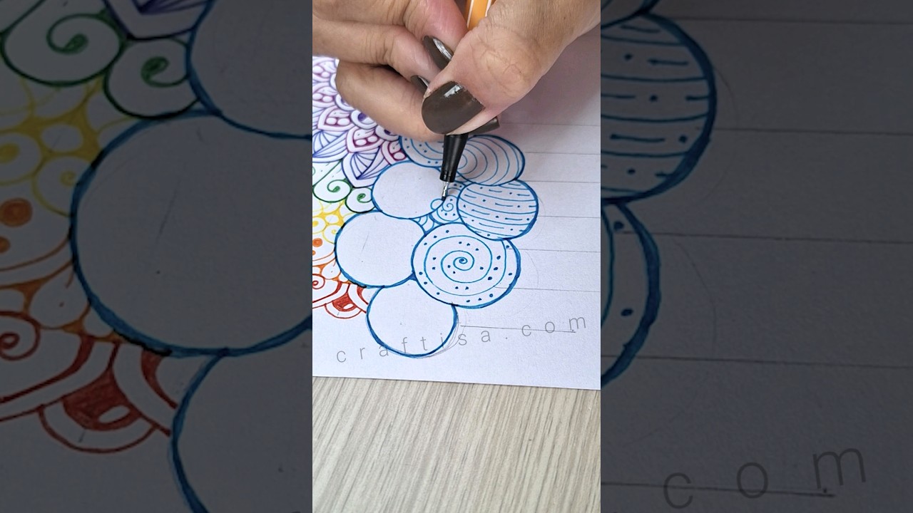 Easy Rainbow Mandala 🌈 Happy Monsoon Days #shorts #art #mandala #drawing #rainbow #howto #doodle