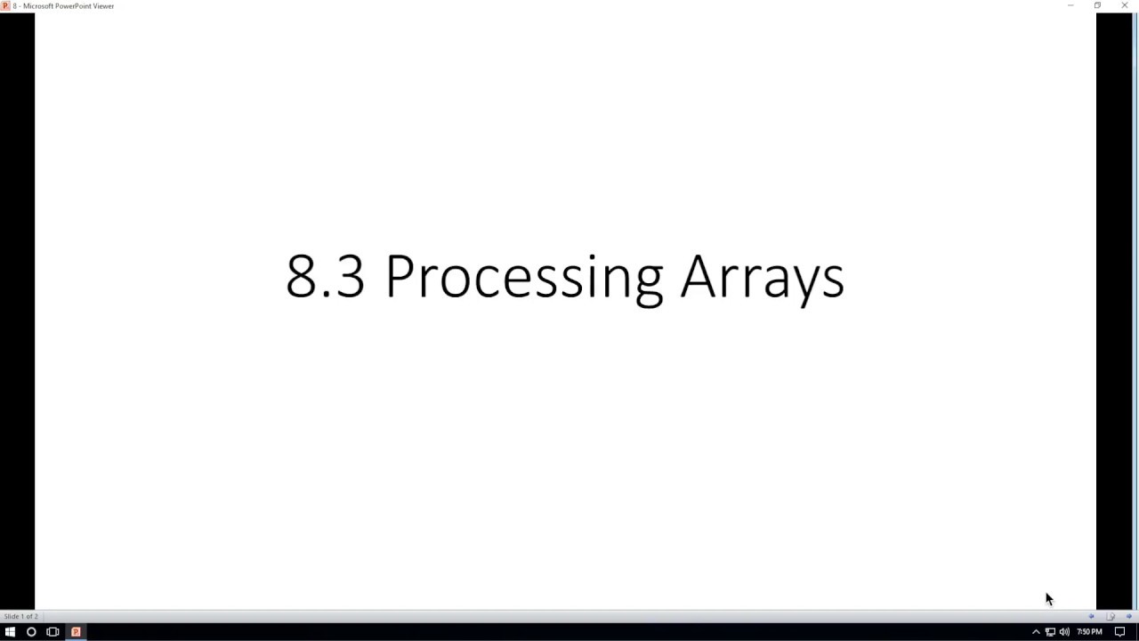 8 3 Processing Arrays