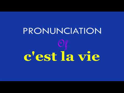 c'est la vie | Pronunciation of c'est la vie | c'est la viet definition |