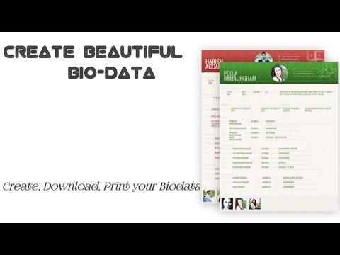 Create Beautiful Biodata create, Download, print your BioData, no wait