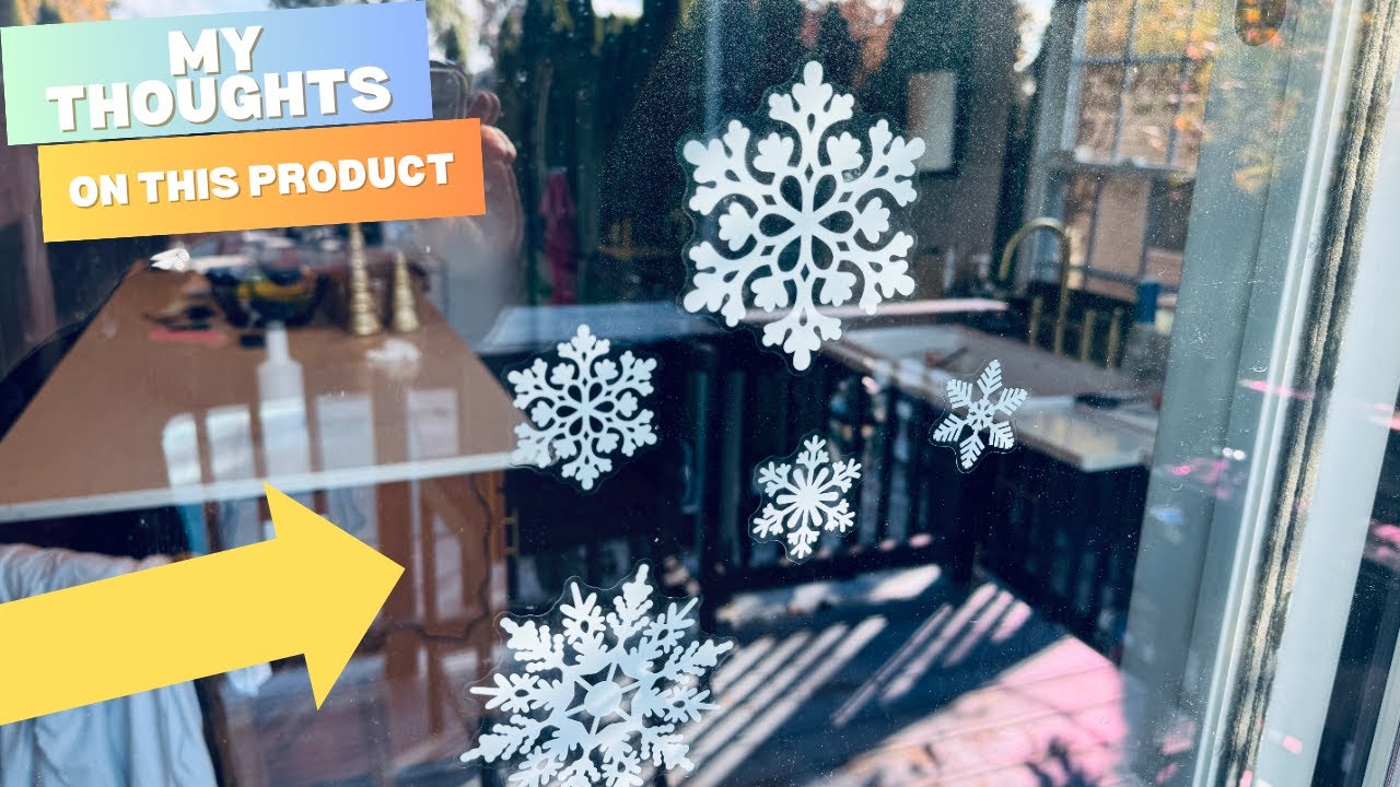 Turn Any Window Into A Winter Wonderland | Traplace 116PCS  Christmas Snowflake Window Clings Decals