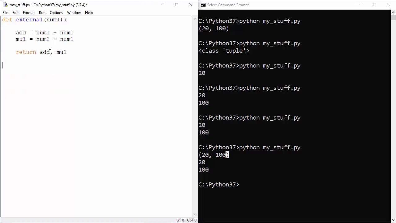 Python Tutorial - 34 - Return Multiple Values
