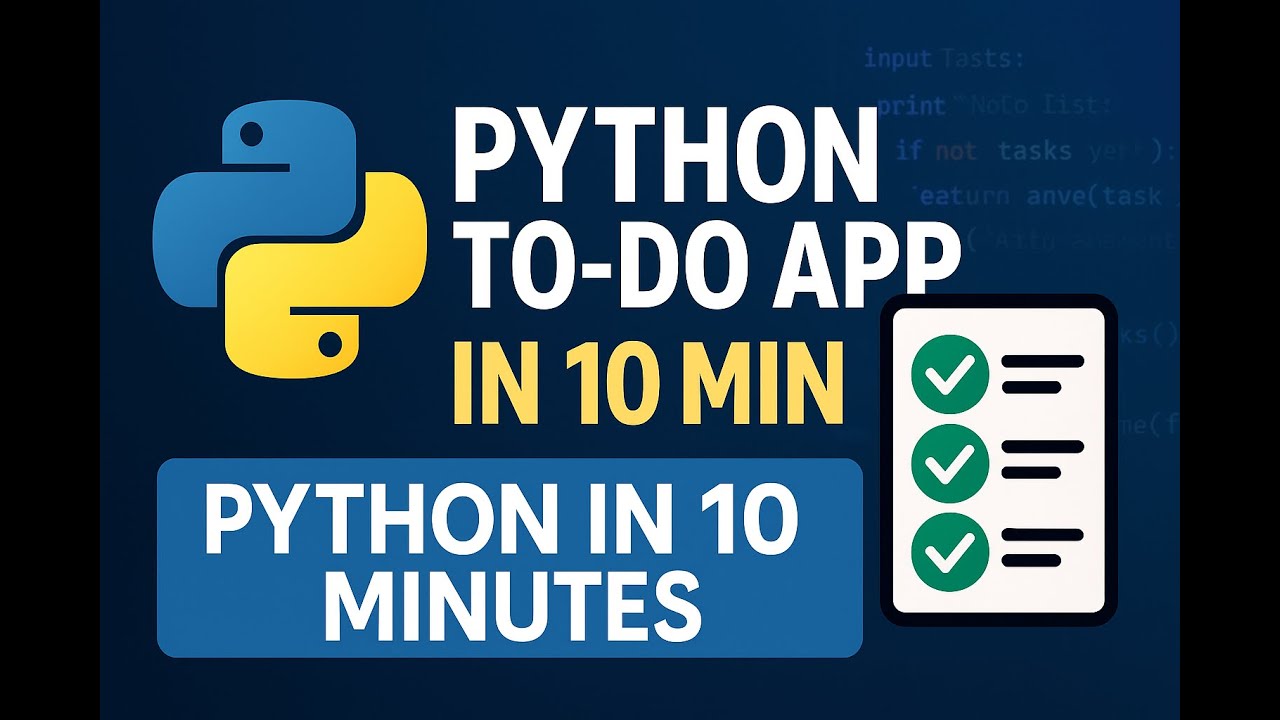 Build a To-Do List App in Python in 10 Minutes 🔥 | Python Project for Beginners | With Source Code