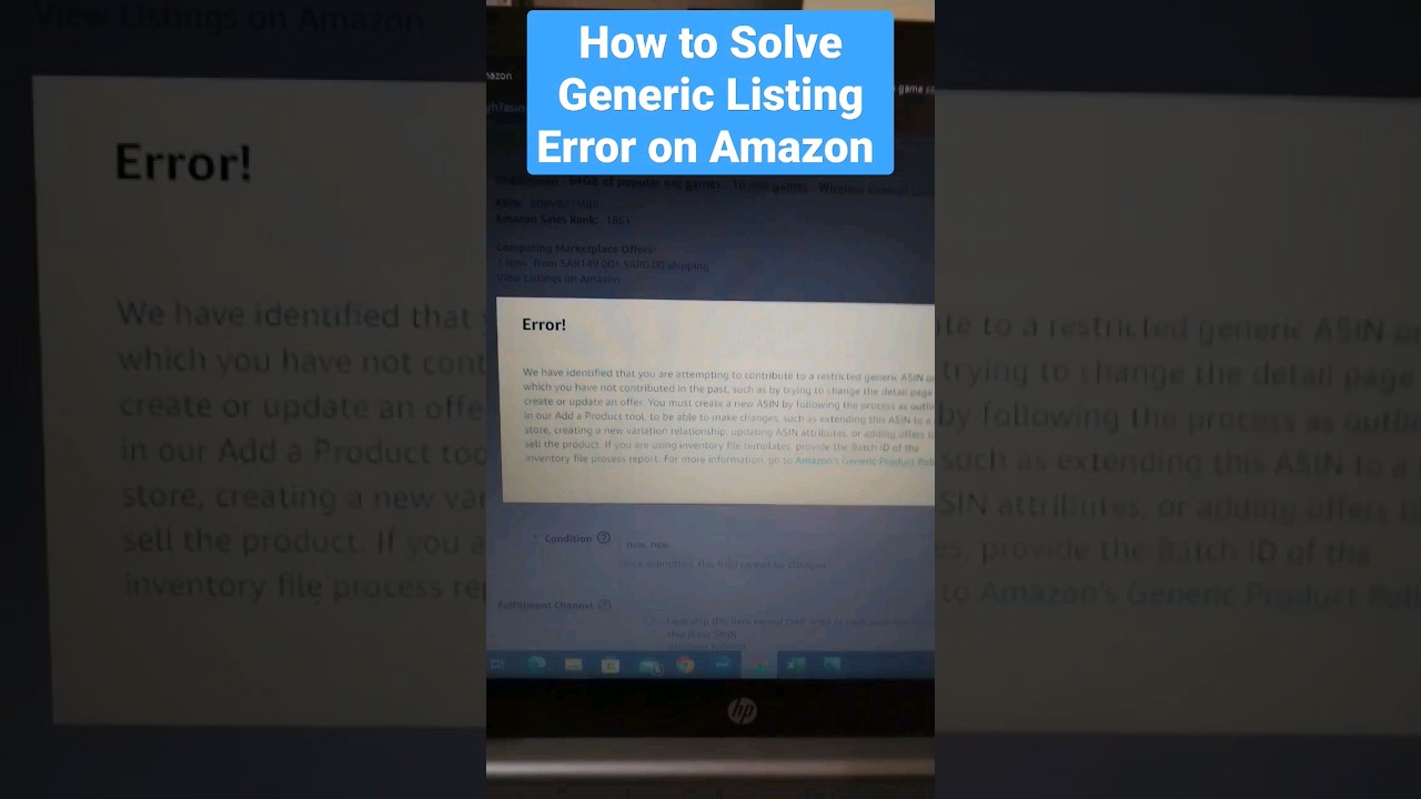 How to Solve Generic Listing Error on Amazon #onlineearning #amazonfba #onlinebusiness #amazon