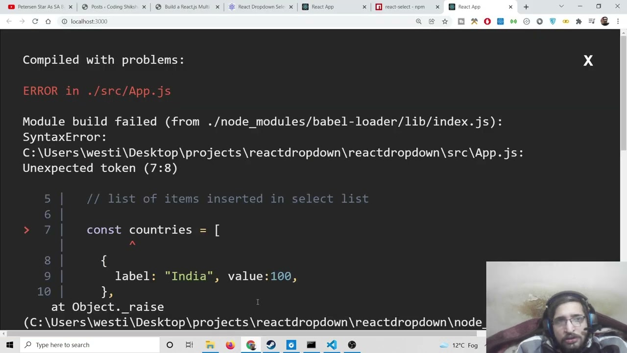 Build a React.js Multi Tag Select Dropdown Component in Browser Using react-select in Node.js