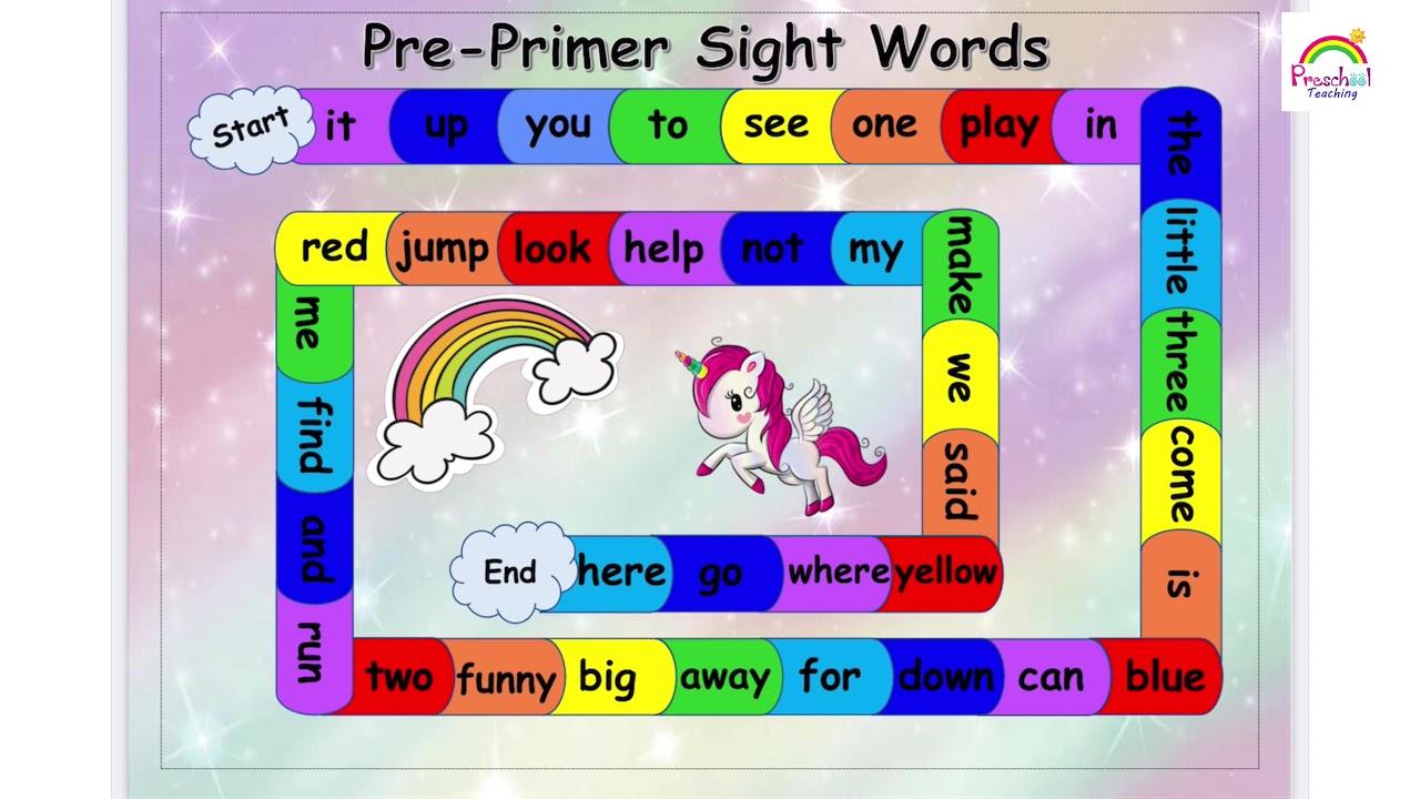 Sight words worksheets and games || Free Printable Worksheets and Games @www.preschoolteaching.in