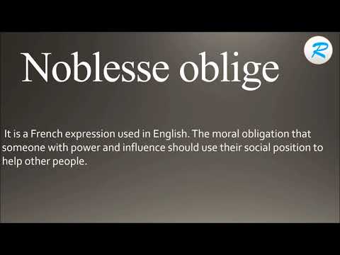 How to pronounce Noblesse oblige