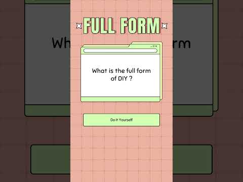 What is the full form of DIY #DIY #fullform