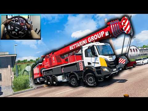 Iveco T-Way Crane Truck vs Italy's Roads! 🚧 ETS2 Dump Trailer Haul | Cassino