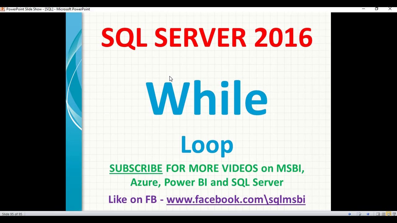 While loop in SQL | sql loop examples | sql execute multiple times