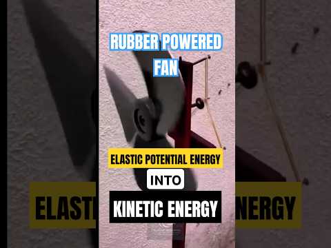 Rubber-Powered Fan! Converting Elastic Potential Energy into Kinetic Energy