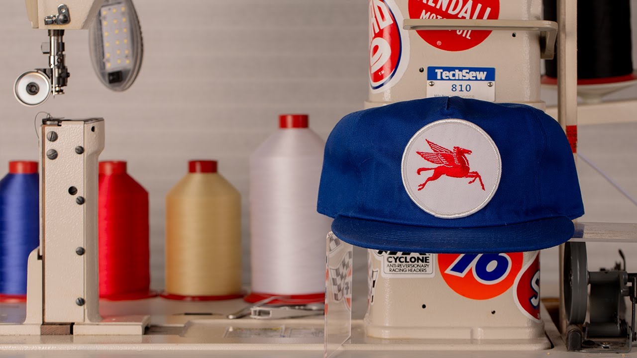 Sewing Vintage Patch Hats - Mobil Pegasus