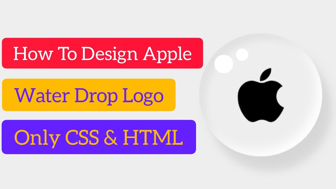 How To Design Water Drop Logo Effect Using HTML & CSS | Dropmorphism UI Design