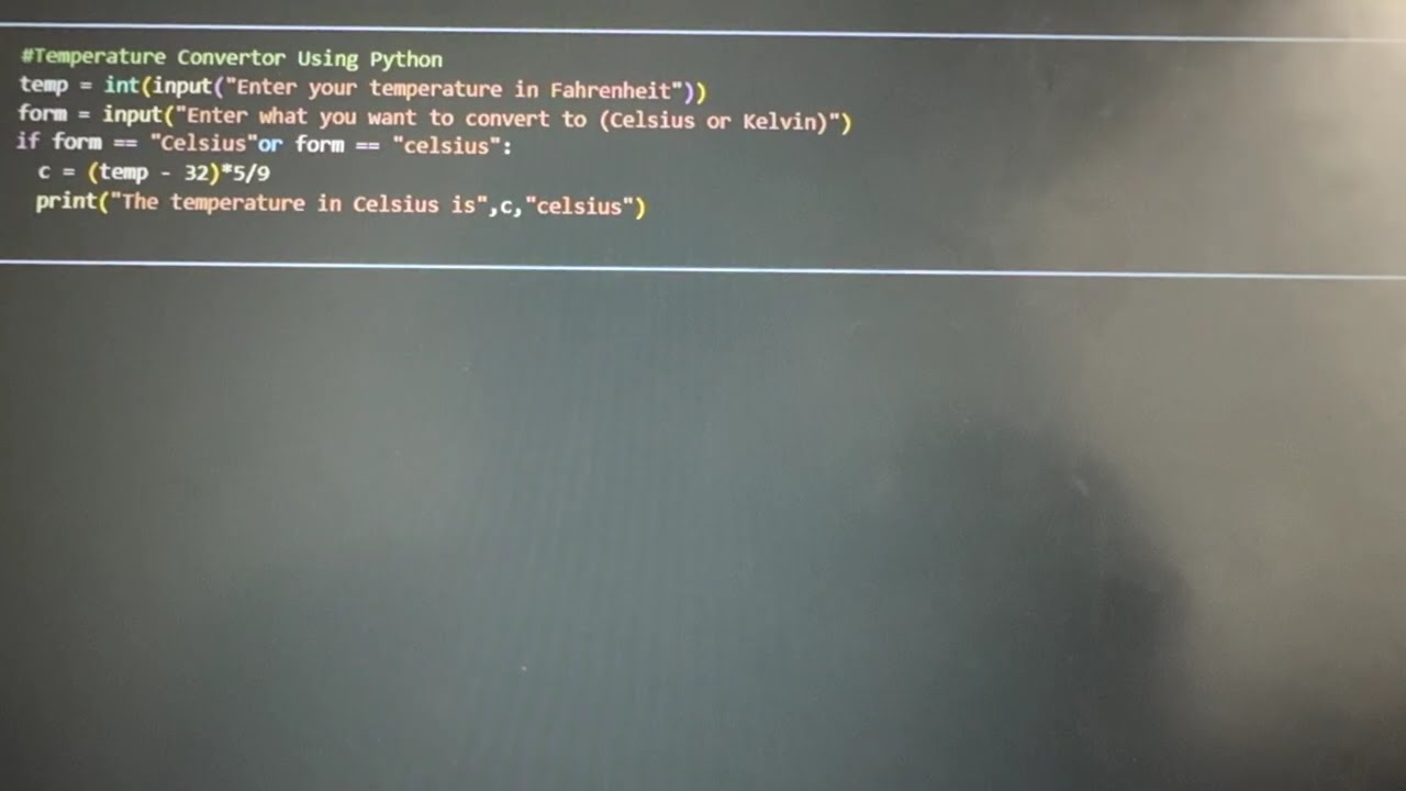 Python Tutorial Temperature Convertor